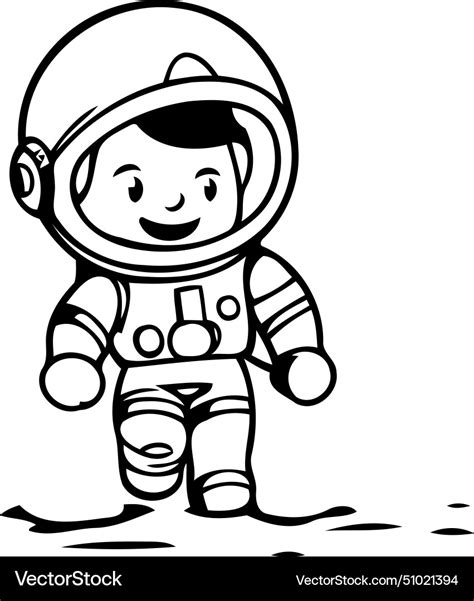 Cute Astronaut Boy In Space Suit On White Vector Image
