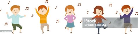 춤추는 아이들의 벡터 일러스트레이션 아이에 대한 스톡 벡터 아트 및 기타 이미지 아이 Eighth Note 귀여운