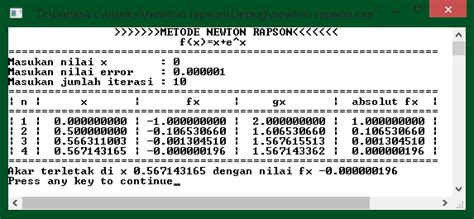 Metode Newton Raphson Algoritma Dan Source Code