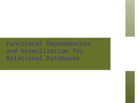 ppt functional dependencies and normalization for relational