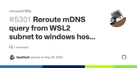 Reroute Mdns Query From Wsl Subnet To Windows Host Subnet Issue Microsoft Wsl Github