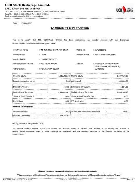 Rpt Viewer Pdf Stocks Securities Finance