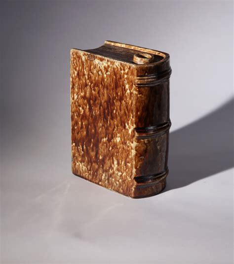 Ceramic Book Shaped Flask Liverant Antiques