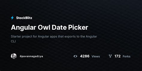 Angular Owl Date Picker Stackblitz