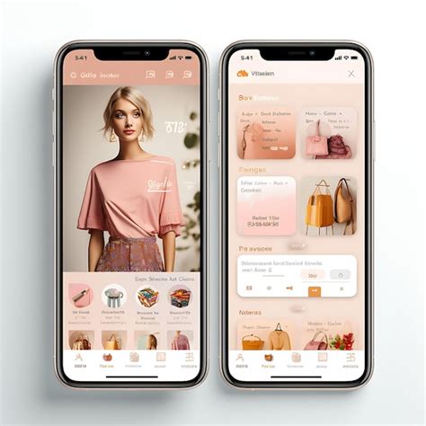 premium ai image mobile app design of ecommerce fashion app design minimalistic theme with