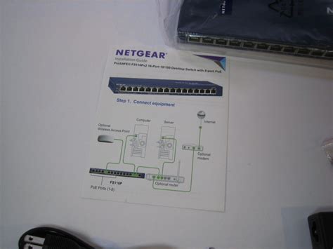 Netgear FS116P V2 16 Port Fast Ethernet Switch W PoE Open Box Max Marine Electronics