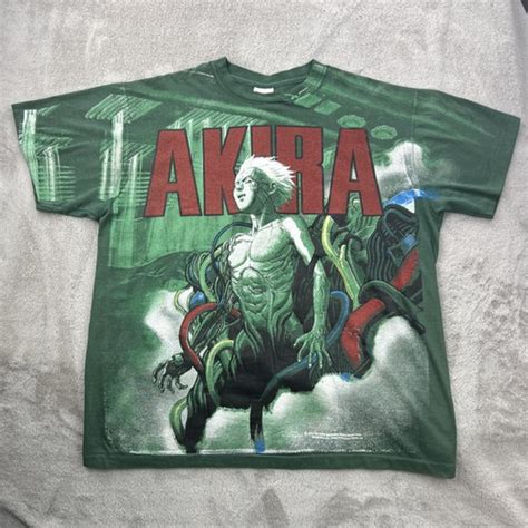 Akira Shirt Mens Xl Green Anime Tetsuo 1988 Reprint Japan Aop Single