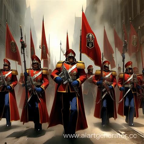 Imperial Guard Parade In Warhammer Universe Majestic Display Of