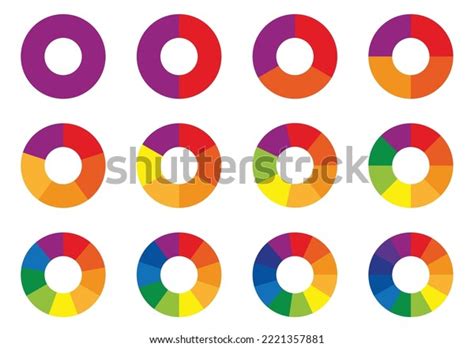Pie Charts Diagrams Set Different Color Stock Vector Royalty Free 2221357881 Shutterstock