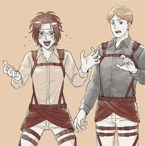 Hange Zoe And Moblit Berner Shingeki No Kyojin Drawn By Yonchi Danbooru