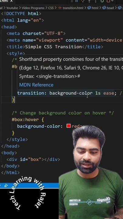 Transition In Css Shorts Youtubeshorts Shortvideo Trending