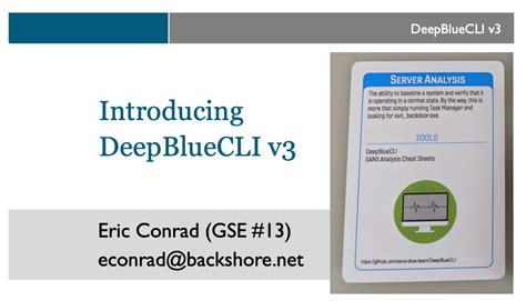 Eric Conrad Introducing Deepbluecli V3