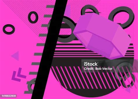 검정색과 보라색 빈티지 모양 템플릿입니다 추상적인 복고풍 최소한의 기하학적 그래픽 테마 포스터 배너 표지에 대한 기하학적 요소