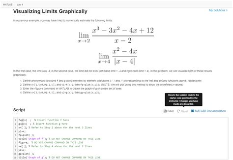 Solved Matlab Lab 4 Visualizing Limits Graphically My