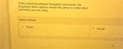 Solved While Switching Between Navigation Commands The