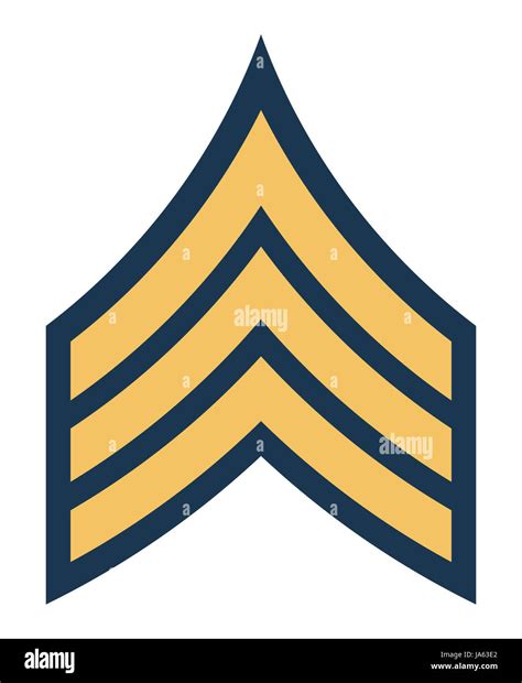 American Army Sergeant Insignia Rank Badge Isolated On White Background