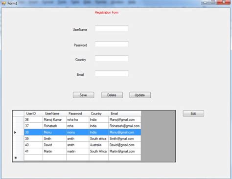 Insert Update And Delete Data With Datagridview In Windows Form Using