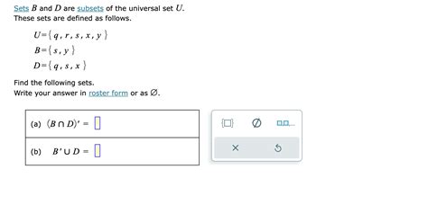 Solved Sets B And D Are Subsets Of The Universal Set U