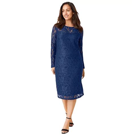 Jessica London Womens Plus Size Stretch Lace Shift Dress
