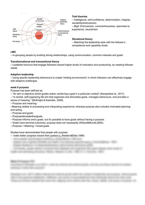 Exam Notes Work2222 Leadership Usyd Thinkswap