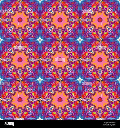 Beautiful Seamless Ornamental Tile Background Vector Illustration Stock