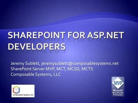 ppt sharepoint for asp developers powerpoint presentation free