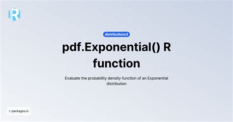 Pdfexponential R Function From Distributions3 R Packages