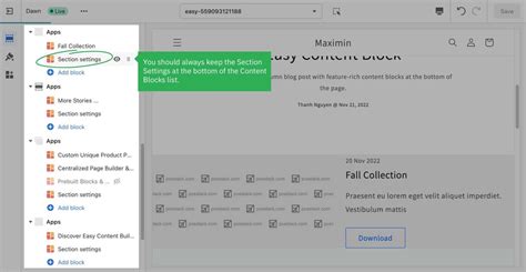 Section Settings Posstack Com Documentations