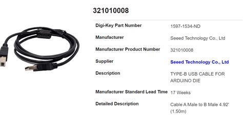 Arduino Usb Cable For 1050 1024 Nd Arduino A000066 Development