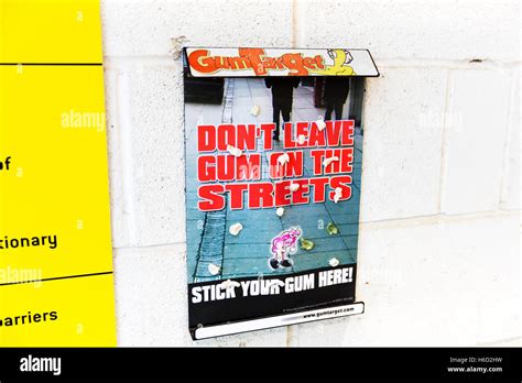 Chewing Gum Poster Stick Gum To Poster Gum Stuck To Sign Preventing Gum On Floor Pavement Sign