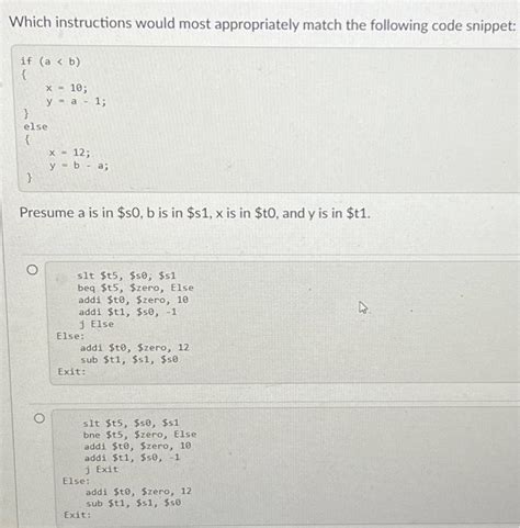 Solved Which Instructions Would Most Appropriately Match The Chegg Com