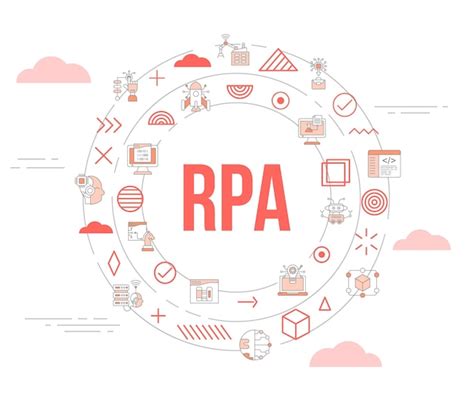 Premium Vector Rpa Robotic Process Automation Concept With Icon Set Template Banner And Circle