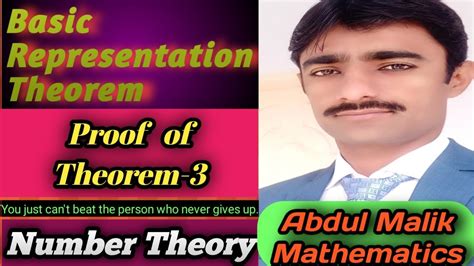 Basic Representation Theorem Youtube