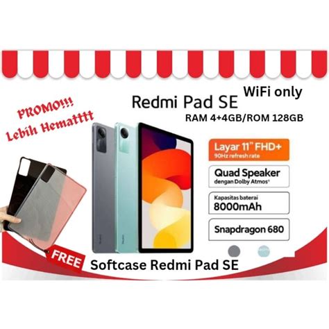 Jual Xiaomi Redmi Pad Se Wifi Tablet Xiaomi Mi Pad Se Inch Baterai Mah Snapdragon