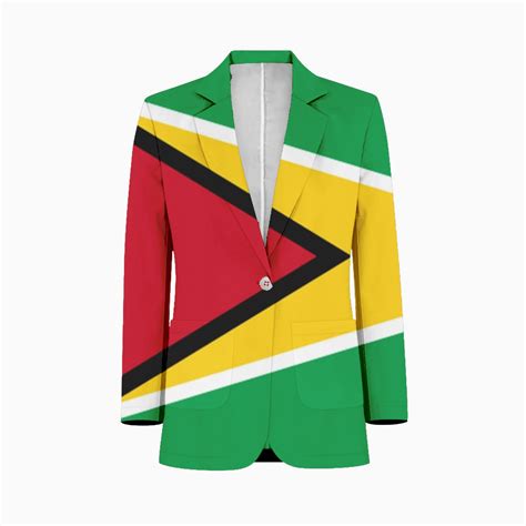 Flag Of Guyananational Flag Of Guyana Mens Suits Shawl Collar Slim Fit
