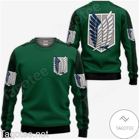 Aot Scout Regiment Uniform Attack On Titan Anime Jacket Hoodie Sweater T Shirt Tagotee