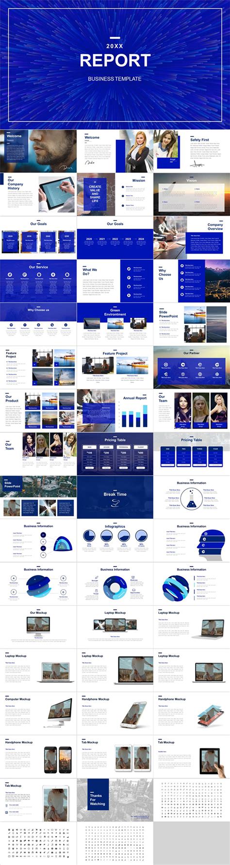 BLUE REPORT THEME POWERPOINT On Behance