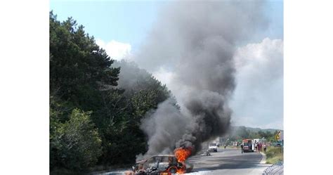 И колата и моторът пламнали в катастрофата край Варна