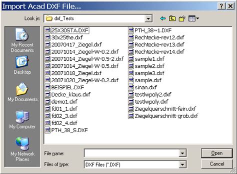 Import Of Dxf File