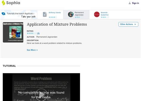 sophia application of mixture problems instructional video for 9th