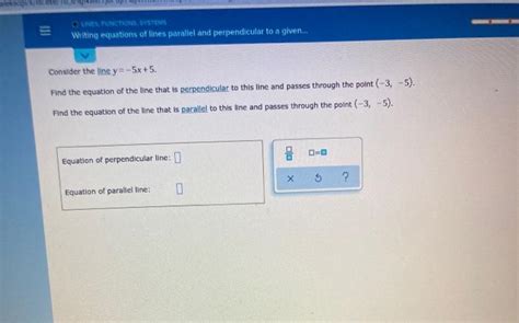 Solved UNES FUNCTION SYSTEMS Writing Equations Of Lines Chegg Com
