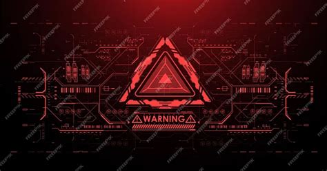 游戏和应用程序的抬头屏幕抽象技术空间赛博朋克科幻插图未来派抽象技术模板红色未来派 Vr 显示 Hud 界面背景高科技框架 花瓣网