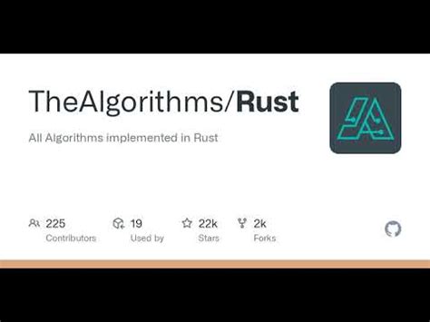 Github Thealgorithms Rust All Algorithms Implemented In Rust Youtube