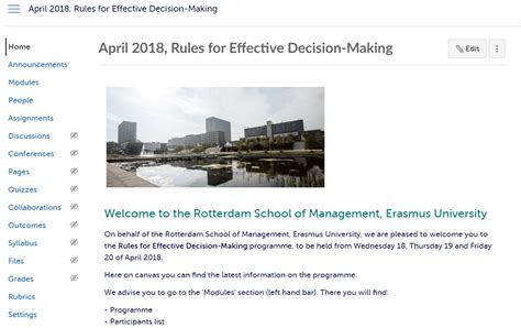 Canvas Course Templates At Erasmus University Drieam