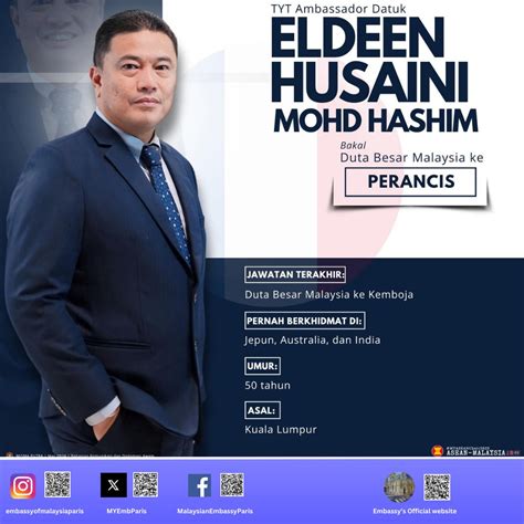 Congratulations His Excellency Datuk Eldeen Husaini Mohd Hashim On Your Appointment As The