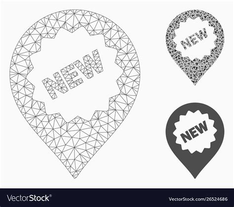 New Marker Mesh Carcass Model And Triangle Vector Image