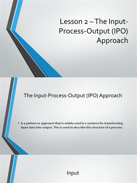 lesson 2 the input process output ipo pdf assembly language computer programming