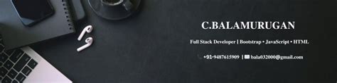C Balamurugan 💻 Full‑stack Web Dev Frontend Specialist Html Css Bootstrap Javascript