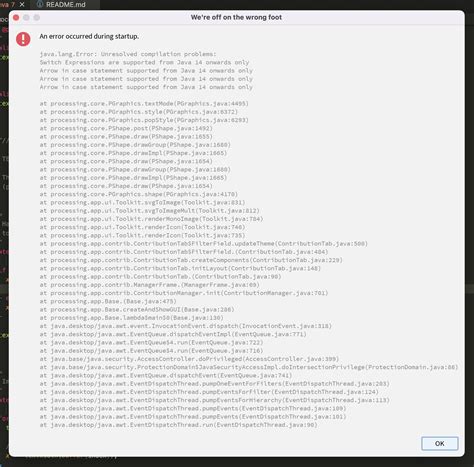 arrow in case statement supported from java 14 onwards only · issue 701 · benfry processing4