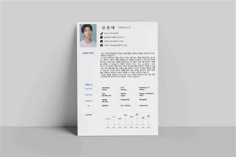 개발자 이력서 양식 무료 템플릿 다운로드